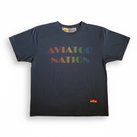 Aviator Nation | Tops | Vintage Aviator Nation 3d Logo Boyfriend Tee ...